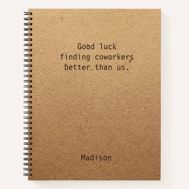 Funny Personalized Coworker Notes Office Meeting Notebook | Zazzle