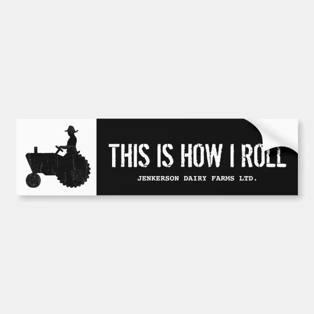 Funny Personalized Farm Tractor Farmer Sign Bumper Sticker | Zazzle