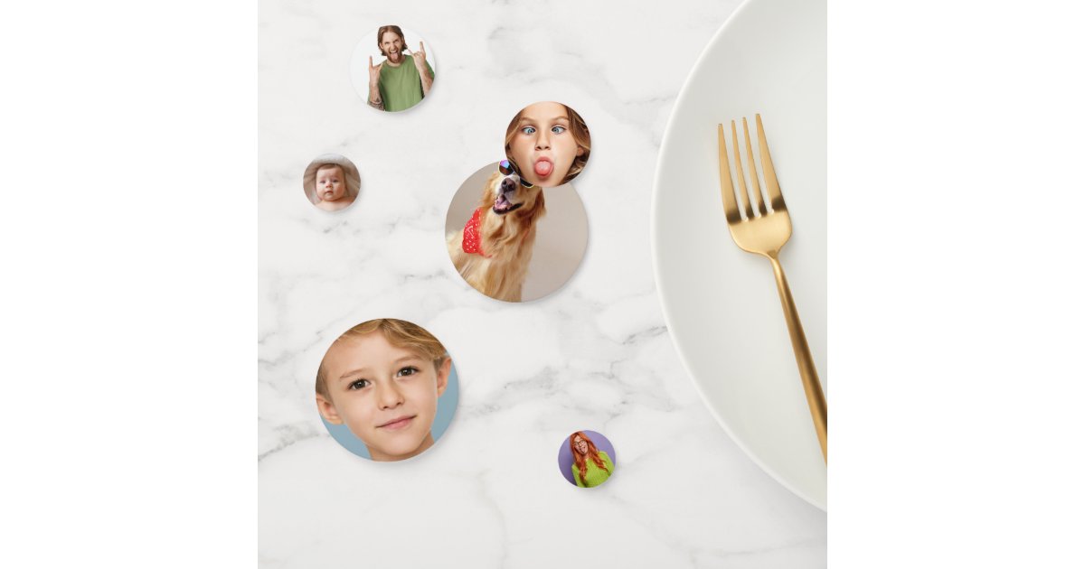 Funny Personalized Party Head Custom Photo 6 Face Confetti | Zazzle