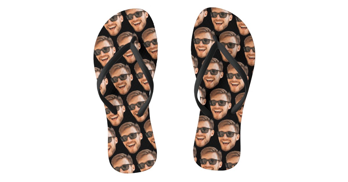 Funny Personalized Photo Face Flip Flops | Zazzle