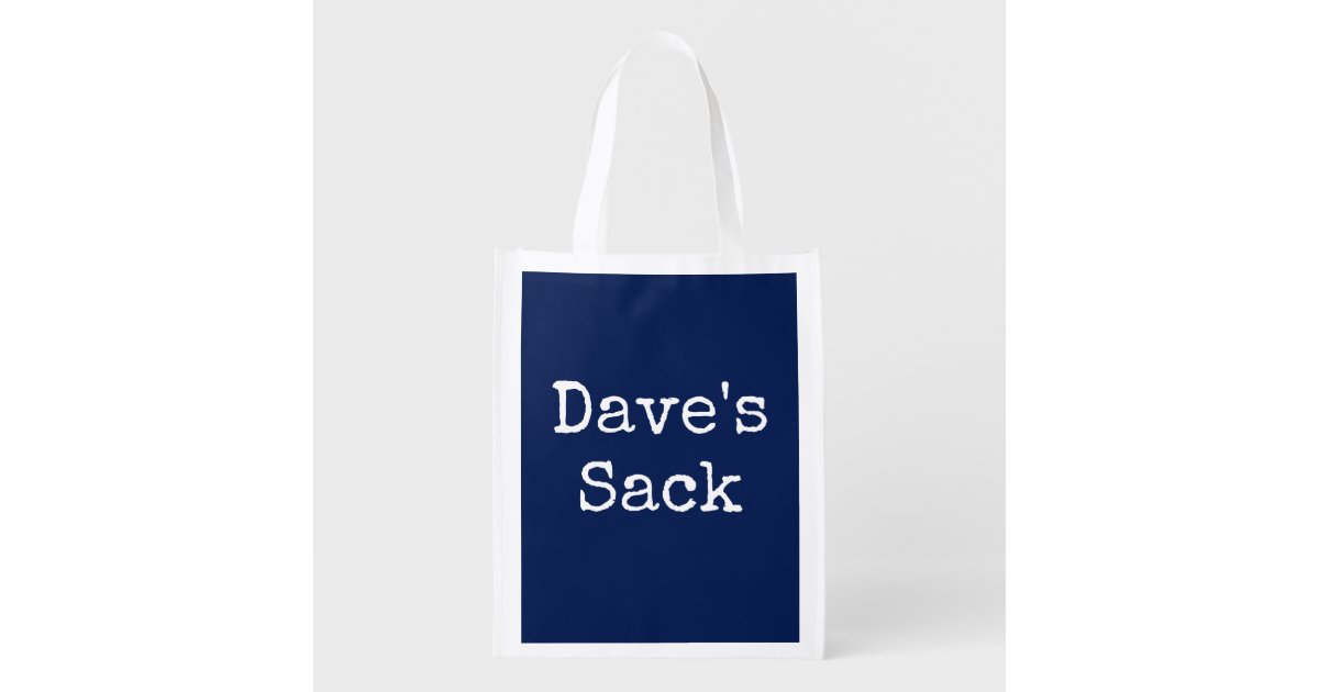 Funny Personalized Sack Grocery Bag | Zazzle