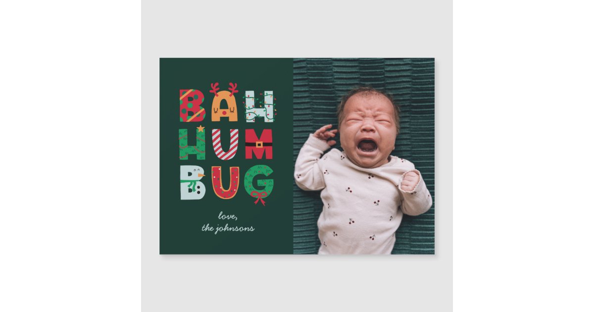 Funny Photo Bah Humbug Holiday Card | Zazzle