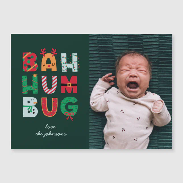Funny Photo Bah Humbug Holiday Card | Zazzle