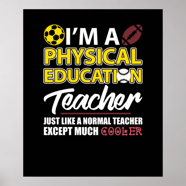 Funny Physical Education PE Teacher Appreciation D Poster | Zazzle