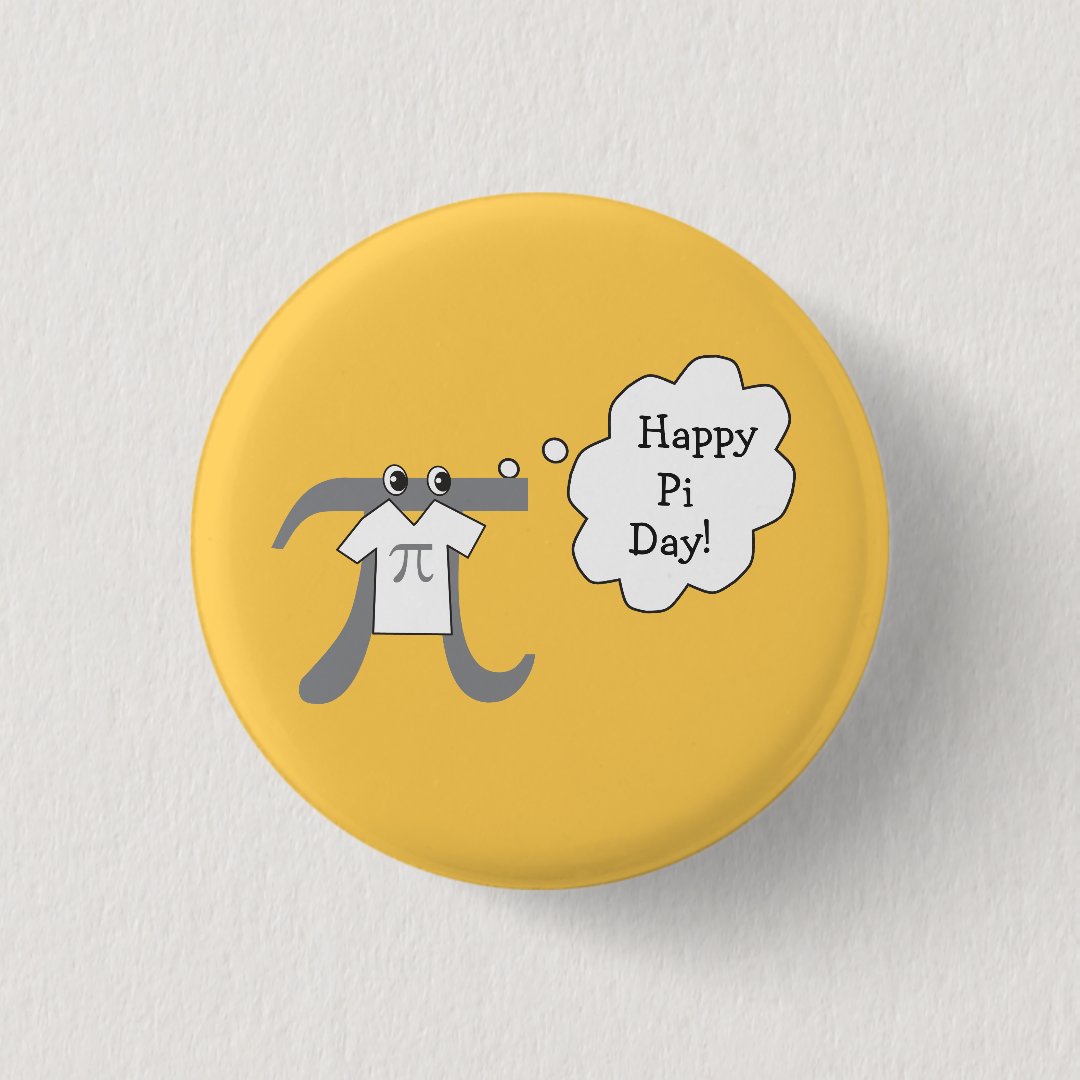 Funny Pi Guy - Happy Pi Day Pinback Button | Zazzle