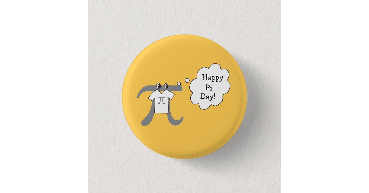 Funny Pi Guy - Happy Pi Day Pinback Button | Zazzle