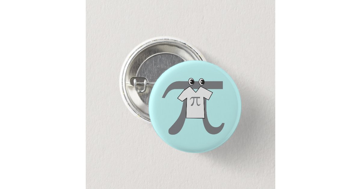 funny Pi symbol wearing Pi symbol Button | Zazzle