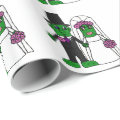 Funny Pickle Bride and Groom Wedding Art Wrapping Paper | Zazzle