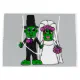 Funny Pickle Bride and Groom Wedding Cartoon Large Gift Bag | Zazzle