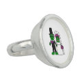 Funny Pickle Bride and Groom Wedding Cartoon Ring | Zazzle