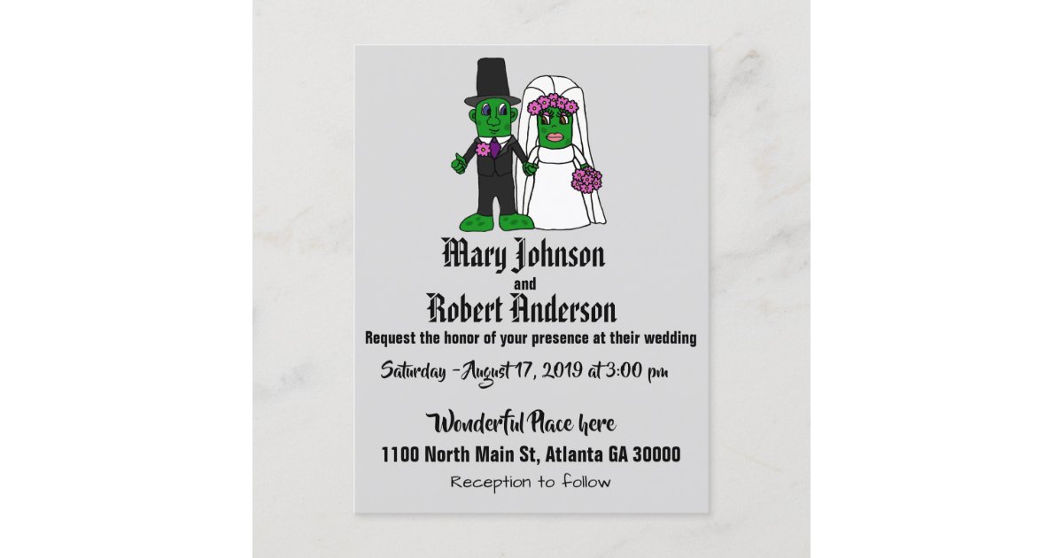 Funny Pickle Bride and Groom Wedding Invitation | Zazzle