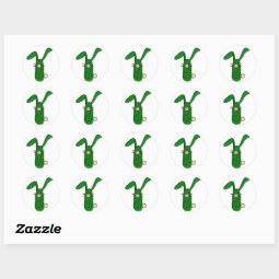 Funny Pickle Bunny Rabbit Art Classic Round Sticker | Zazzle