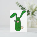 Funny Pickle Bunny Rabbit Art Postcard | Zazzle