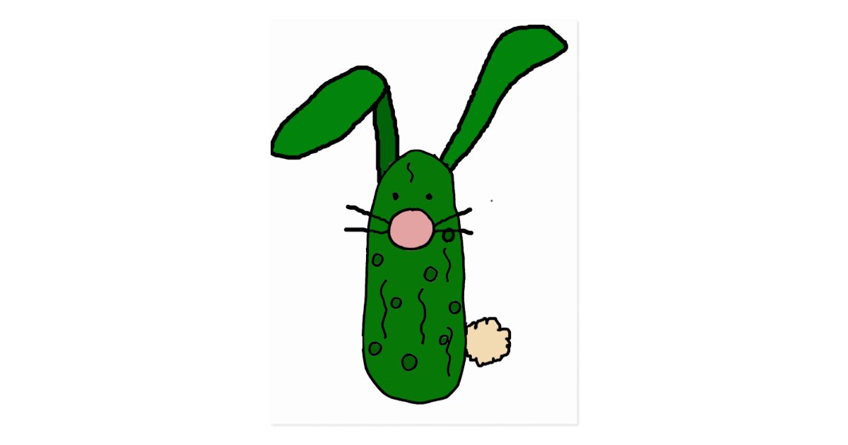 Funny Pickle Bunny Rabbit Art Postcard | Zazzle.com