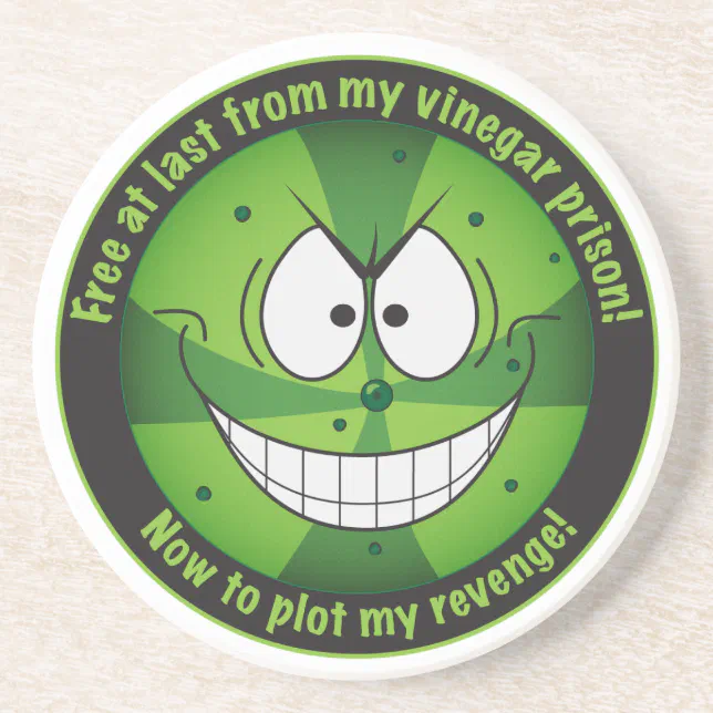 Funny Pickle Evil Super Villain Coaster | Zazzle