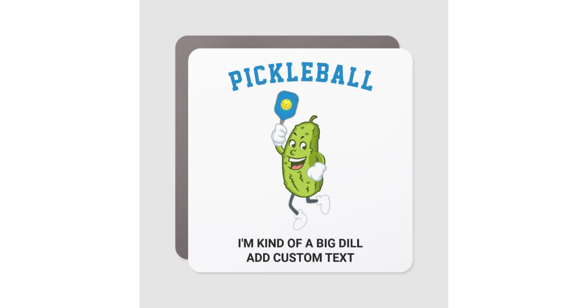 Funny Pickle Playing Pickleball Add Custom Text Car Magnet | Zazzle