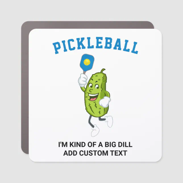 Funny Pickle Playing Pickleball Add Custom Text Car Magnet | Zazzle