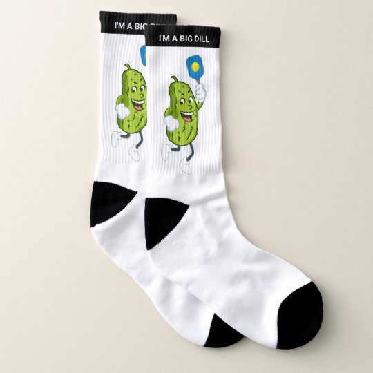 Funny Pickle Playing Pickleball I'm a Big Dill Socks | Zazzle.com