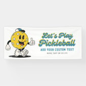 Funny Pickleball Cartoon Mascot Custom Text Banner | Zazzle