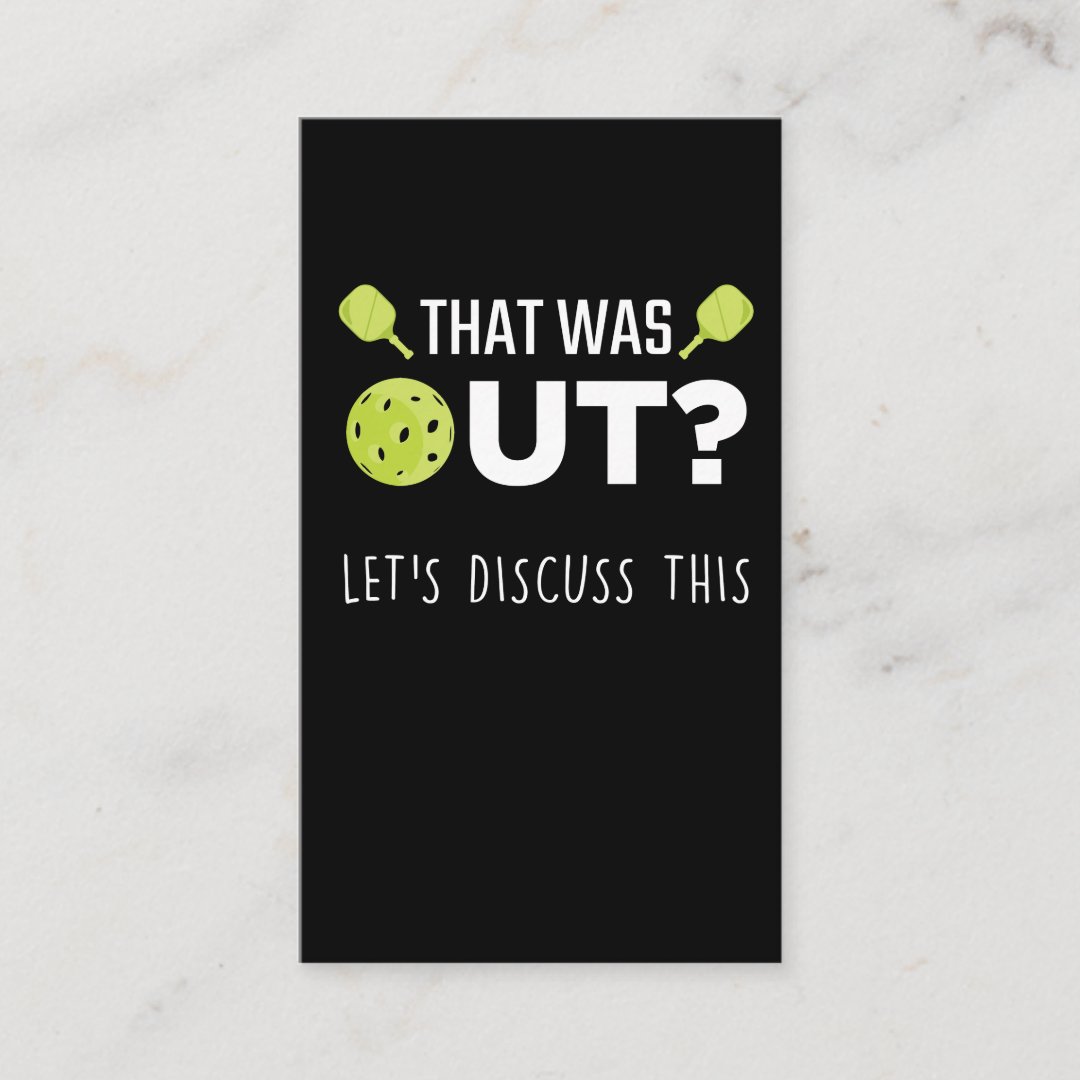 Funny Pickleball Discuss Joke Racquet Sportsman Business Card | Zazzle