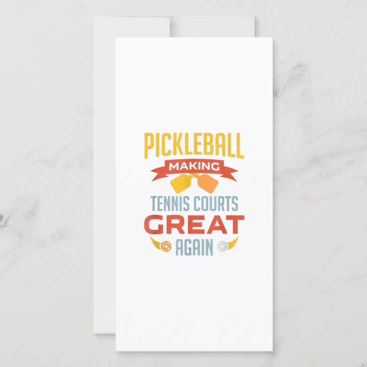 funny pickleball making tennis courts great again thank you card | Zazzle