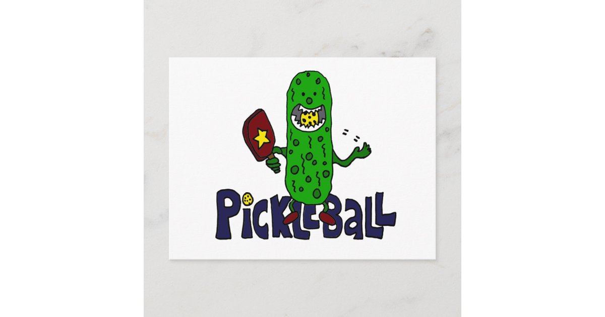 Funny Pickleball Monster Cartoon Postcard | Zazzle