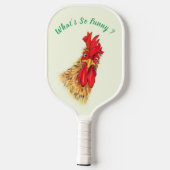 Funny Pickleball Paddle with Surprised Rooster | Zazzle
