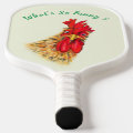 Funny Pickleball Paddle with Surprised Rooster | Zazzle