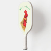 Funny Pickleball Paddle with Surprised Rooster | Zazzle