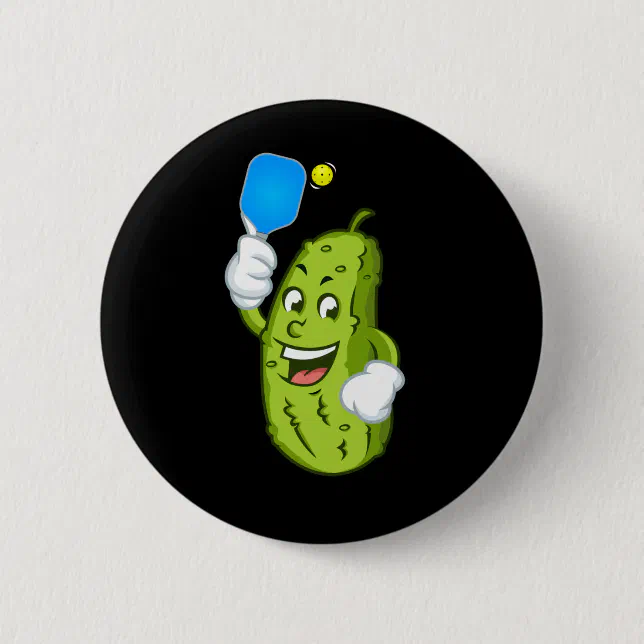 Funny Pickleball Pickel Humor Cucumber Button | Zazzle