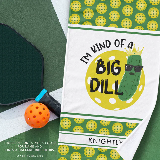 Funny Pickleball Pickle I'M KIND OF A BIG DILL Hand Towel | Zazzle