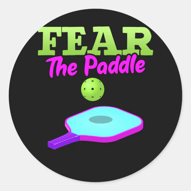 Funny Pickleball Sport Lover Paddle Classic Round Sticker | Zazzle
