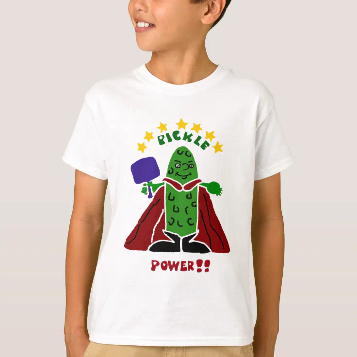Funny Pickleball Super Hero Pickle T-Shirt | Zazzle