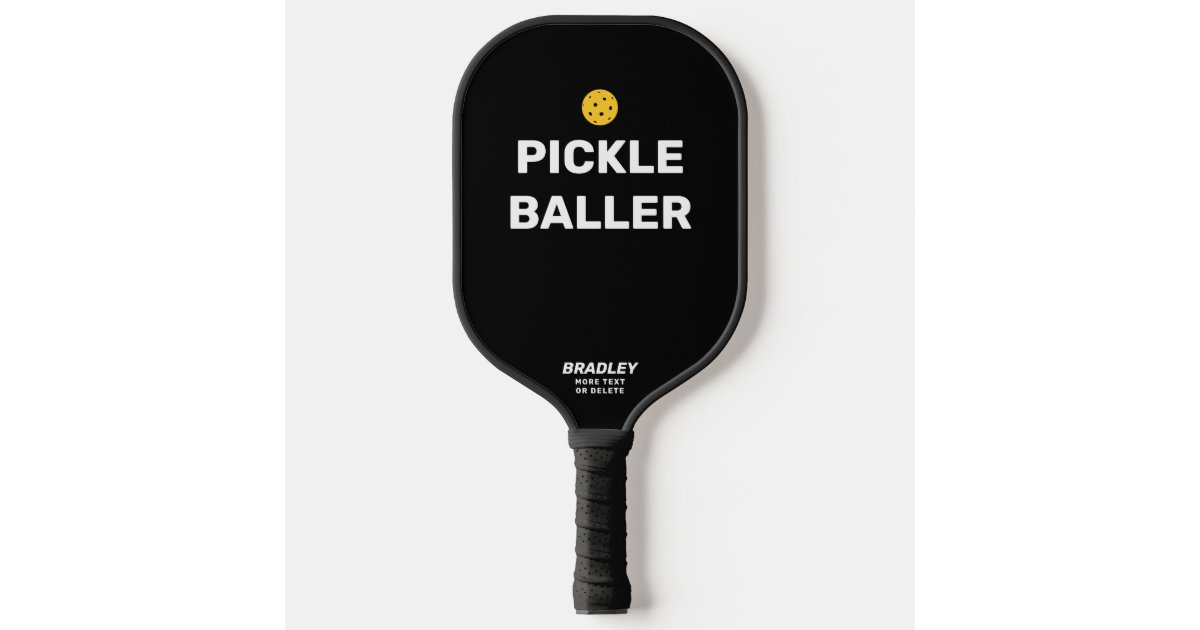 Funny Pickleballer Custom Text Name Pickleball Paddle | Zazzle