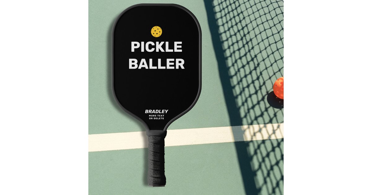 Funny Pickleballer Custom Text Name Pickleball Paddle | Zazzle