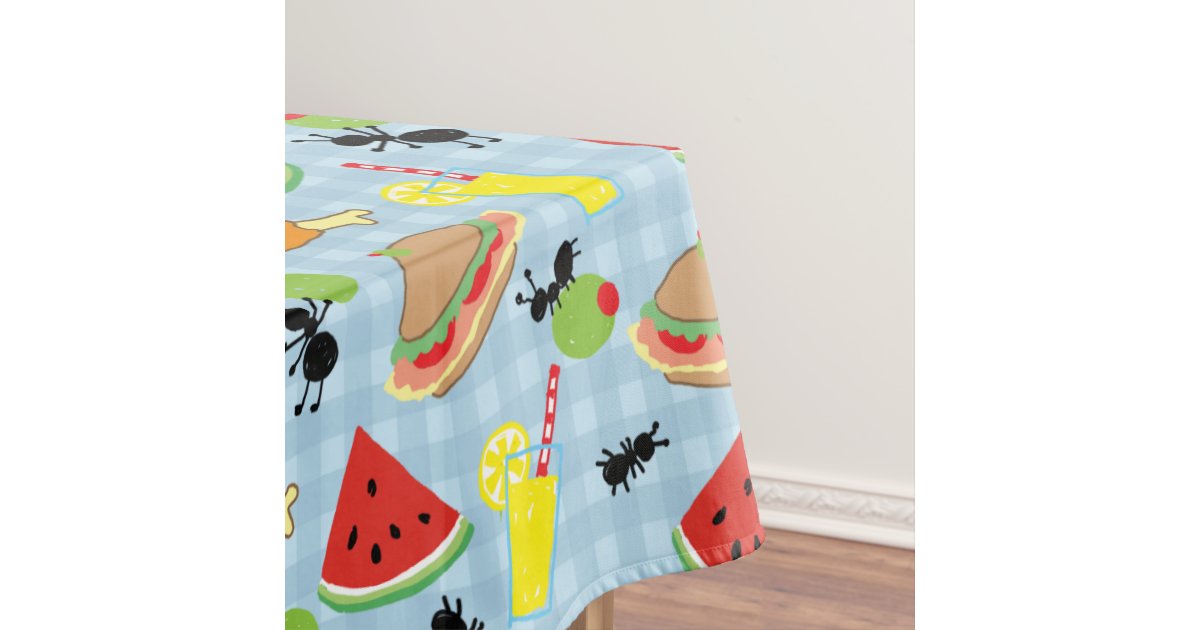 Funny Picnic Food Pattern Tablecloth | Zazzle