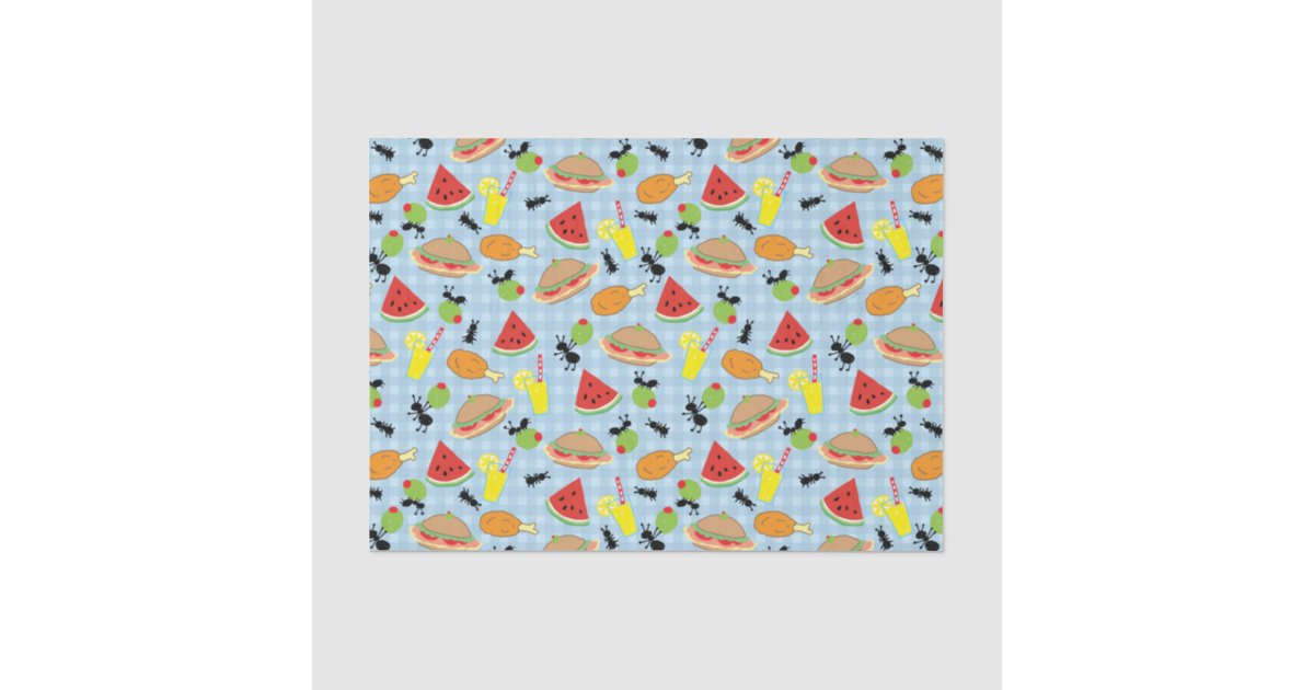 Funny Picnic Food Pattern Tissue Paper | Zazzle