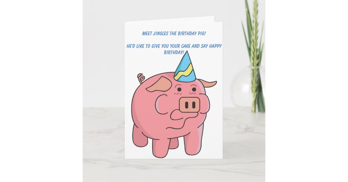 Funny Pig Birthday Card | Zazzle.com