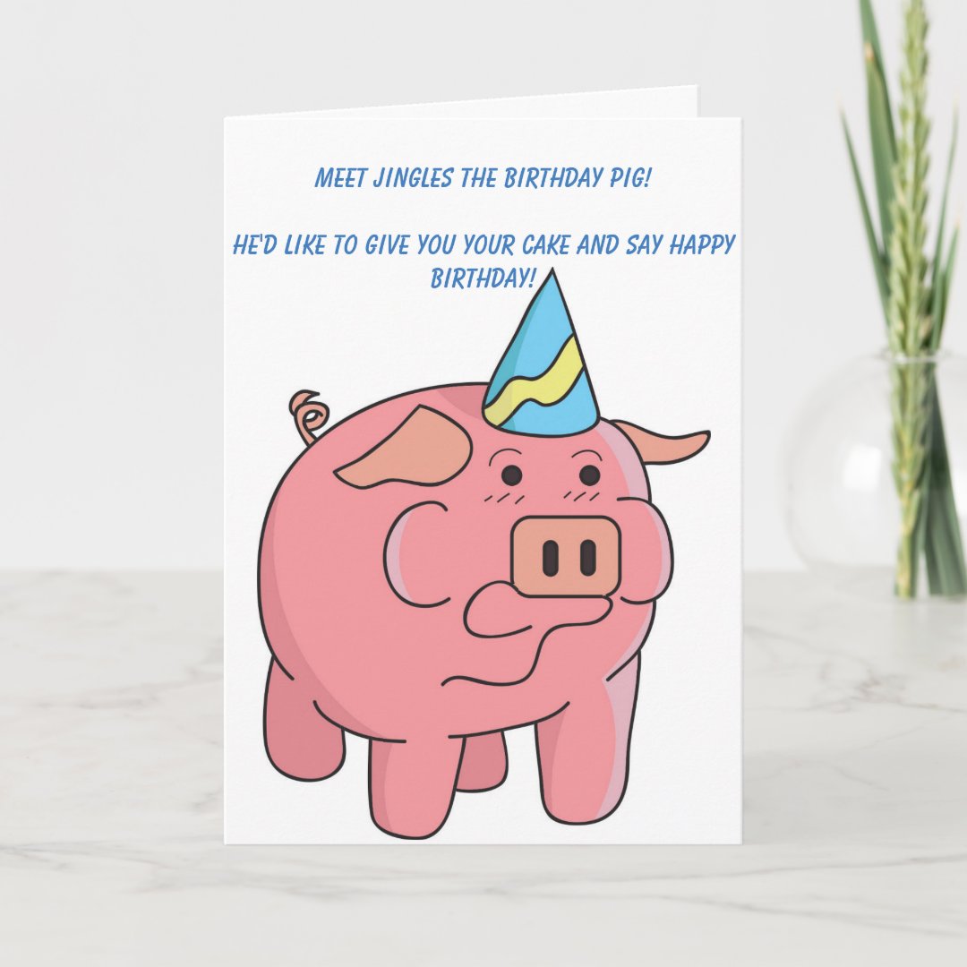 Funny Pig Birthday Card | Zazzle