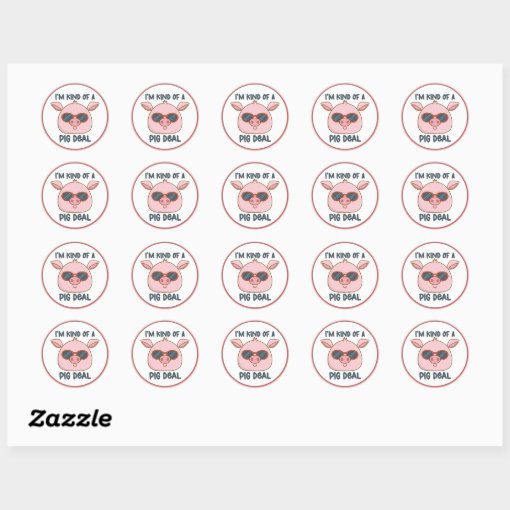 Funny Pig Pun Classic Round Sticker Zazzle