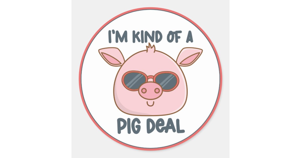 Funny Pig Pun Classic Round Sticker | Zazzle