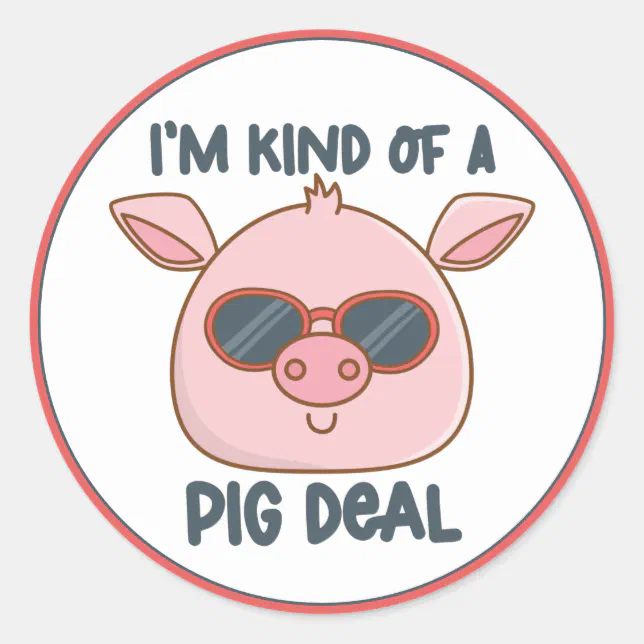 Funny Pig Pun Classic Round Sticker | Zazzle