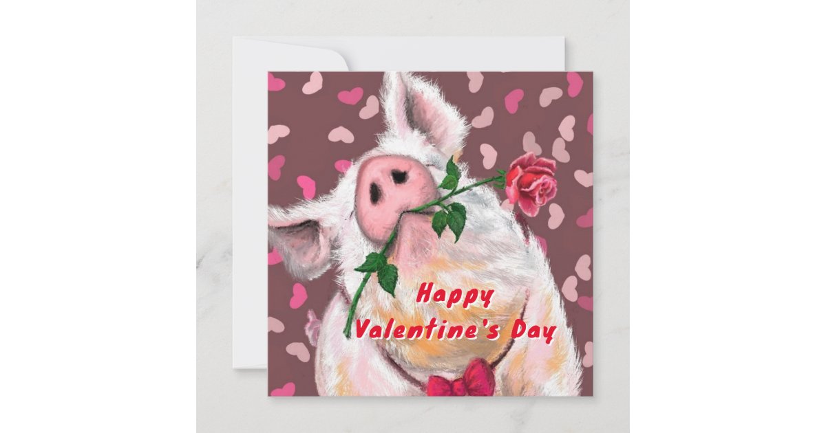 Funny Pig Valentine's Day Card | Zazzle