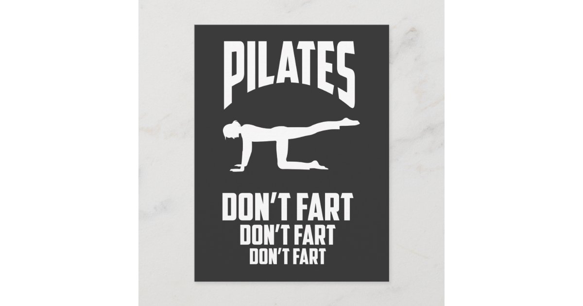 Funny Pilates Workout Fart Gym Exercise Joke Postcard | Zazzle