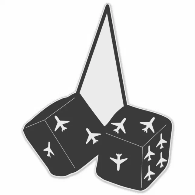 Funny Pilot Aeroplanes Fluffy Fuzzy Dice Sticker | Zazzle