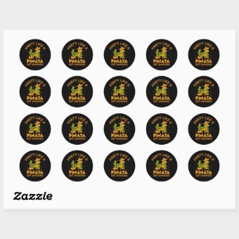 funny Pinata word art Fiesta Classic Round Sticker | Zazzle