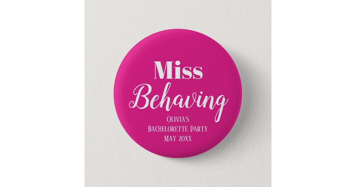 Funny Pink Bachelorette Party Button | Zazzle