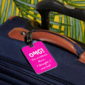 Funny Pink OMG luggage tag | Zazzle