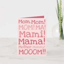 Funny Pink Yelling at Mom Typography Mother's Day Card | Zazzle