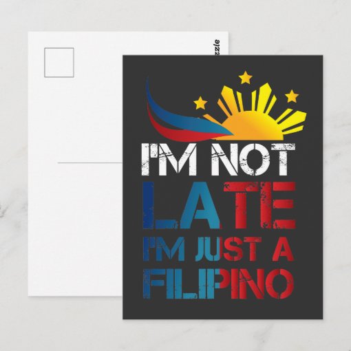 Funny Pinoy Jokes Punctuality Philippines Filipino Postcard | Zazzle